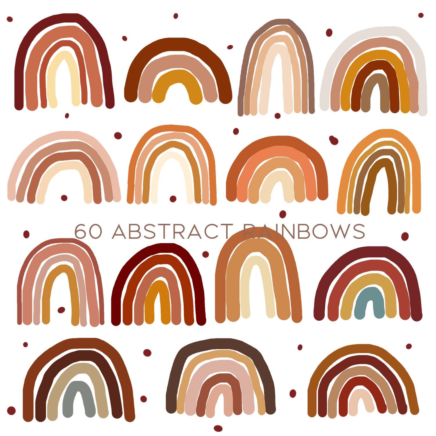 Abstract Rainbow Clipart Modern Rainbows Boho Rainbow Clip - Etsy