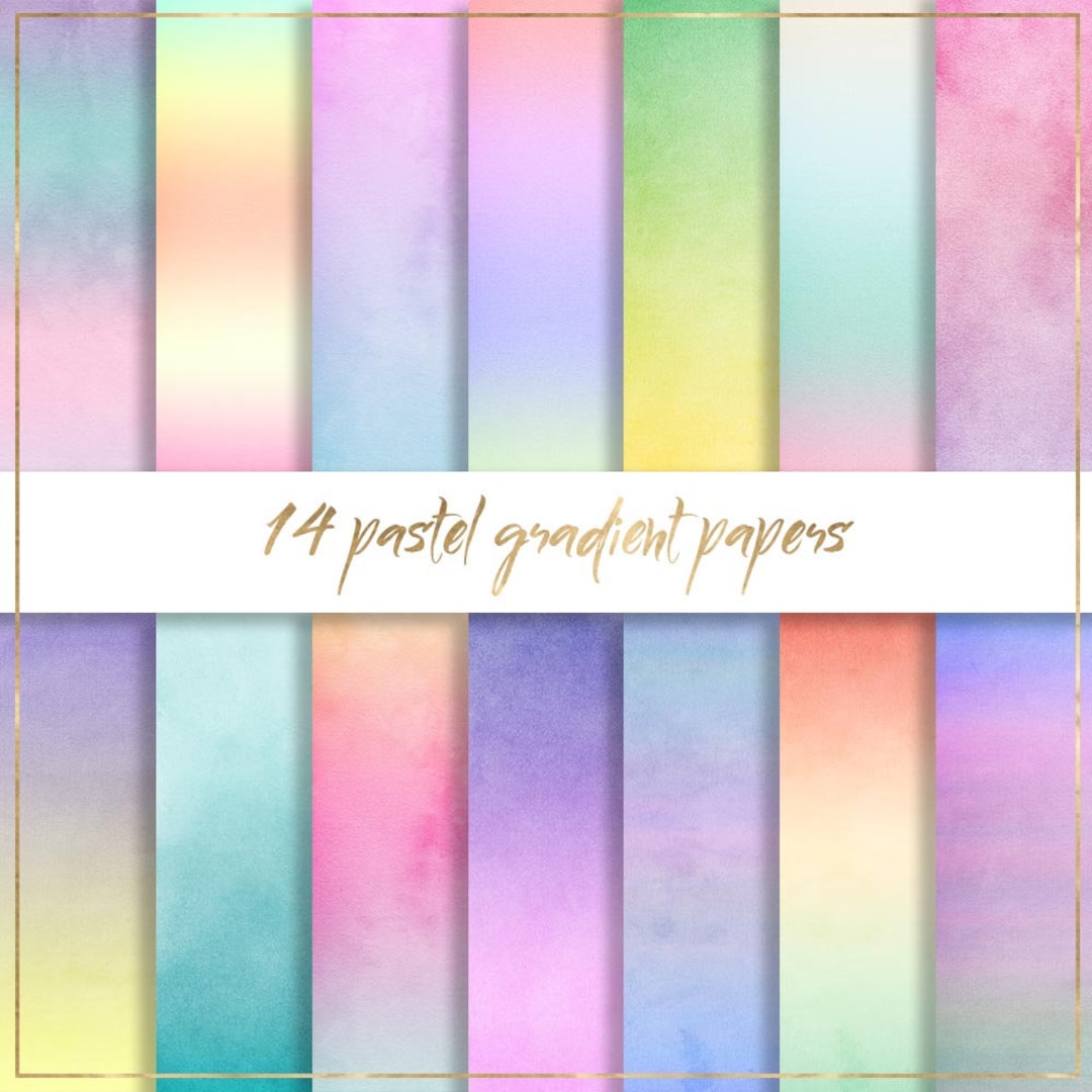 Pastel Gradient Digital Paper, Ombre Digital Paper, Gradient Pastel ...