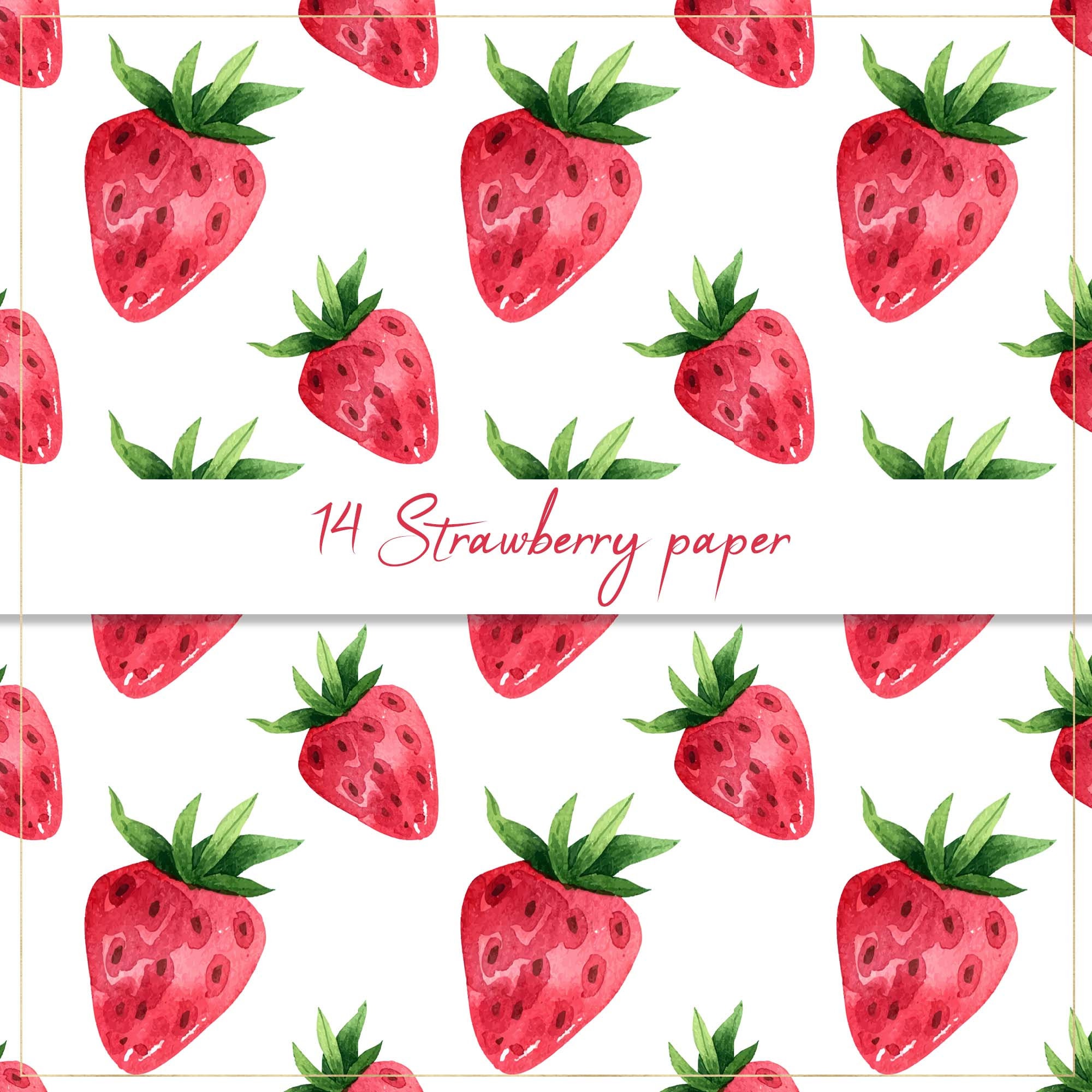 Strawberry digital paper seamless pattern strawberry | Etsy