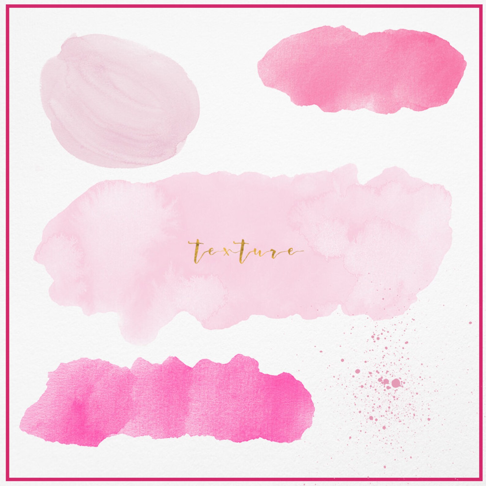 Pink Watercolor Brush Strokes Pink Watercolor Clipart Splash - Etsy