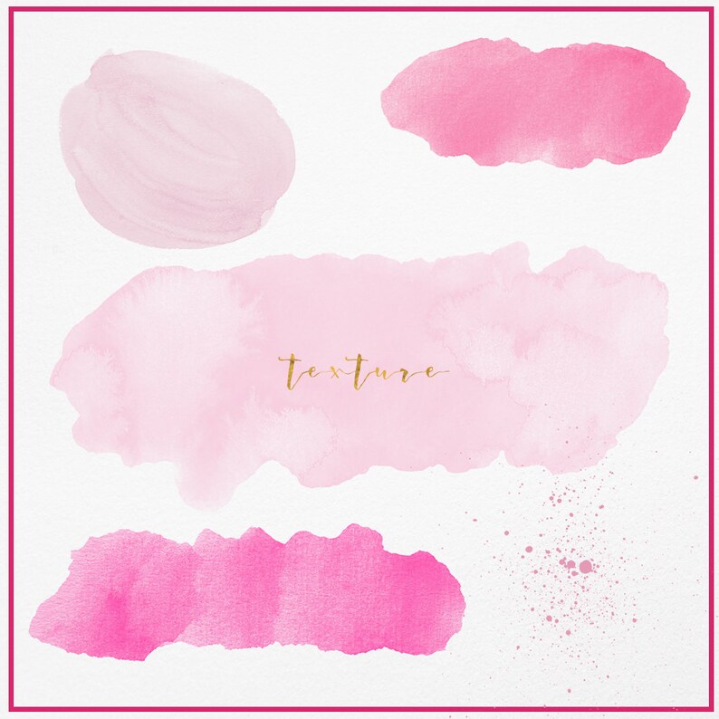 Pink Watercolor Brush Strokes Pink Watercolor Clipart Splash - Etsy