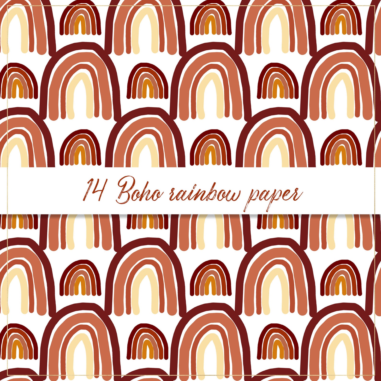 Boho Rainbow Digital Paper, Rainbow Seamless Pattern, Modern Background ...