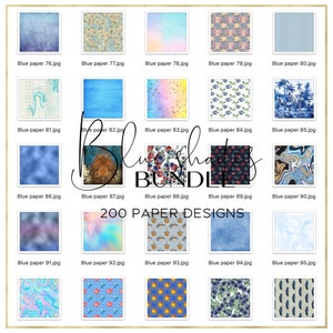 Blue Shades BUNDLE Digital Paper, Blue Wallpaper, Galaxy Background ...