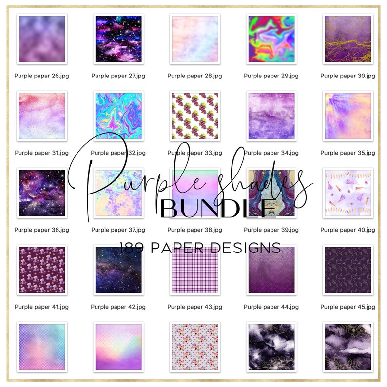 Purple Shades BUNDLE Digital Paper Purple Wallpaper Galaxy - Etsy
