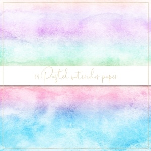 Pastel Watercolor Digital Paper, Pastel Ombre Wallpaper, Pastel ...