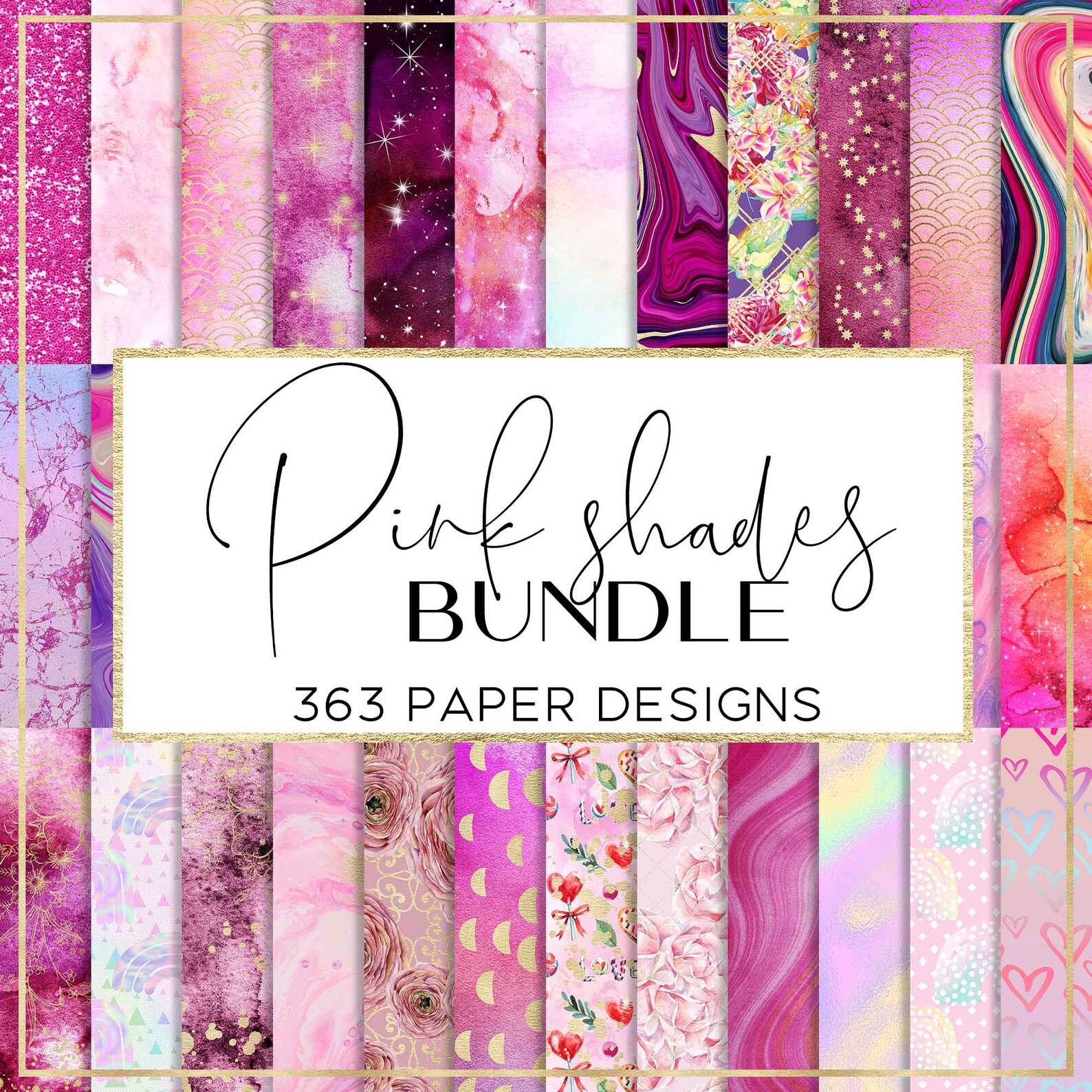 Pink Shades BUNDLE Digital Paper Pink Wallpaper Pink Galaxy - Etsy
