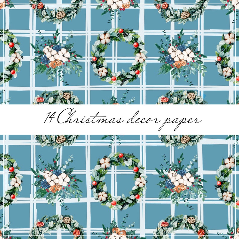 Christmas Decor Digital Paper Seamless Floral Pattern - Etsy