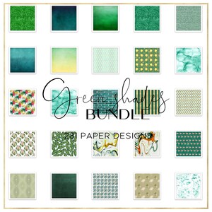 Green Shades BUNDLE Digital Paper, Green Wallpaper, Green Galaxy Paper ...