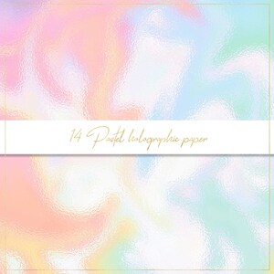 Pastel Holographic Digital Paper, Pastel Iridescent Paper, Unicorn ...