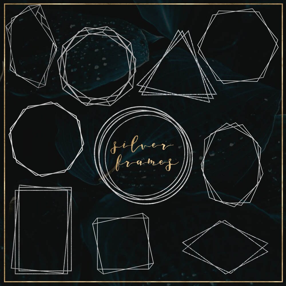 50 Geometric Frames Clipart Gold Frames Geometric Clip Art | Etsy Australia
