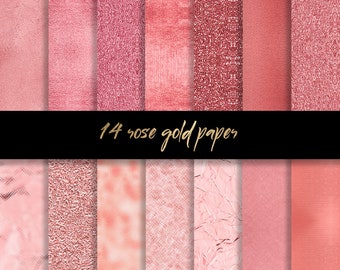 Rose Golds 100 Rose Gold Digital Papers, Rose Gold Textures, Glitter ...