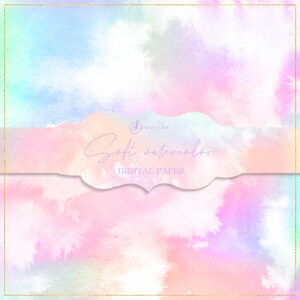Soft Watercolor Digital Paper, Gradient Wallpaper, Ombre Background ...