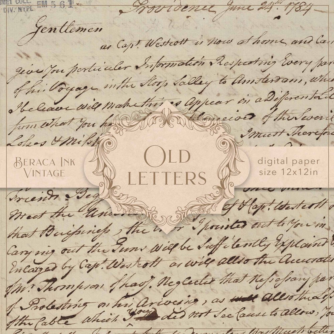 Old Letters Digital Paper, Antique Documents, Ephemera Paper, Vintage ...