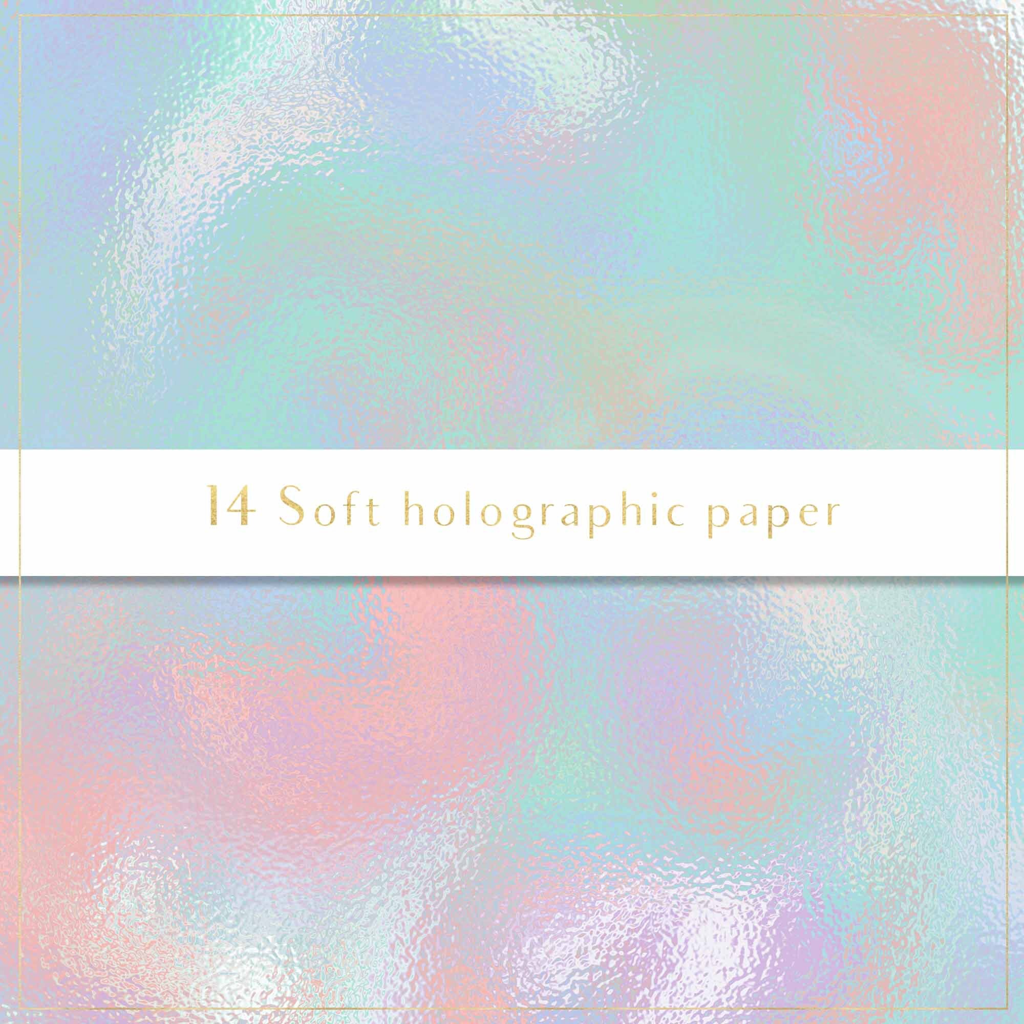 Soft Holographic Digital Paper, Iridescent Swirls, Mermaid Paper, Holo ...
