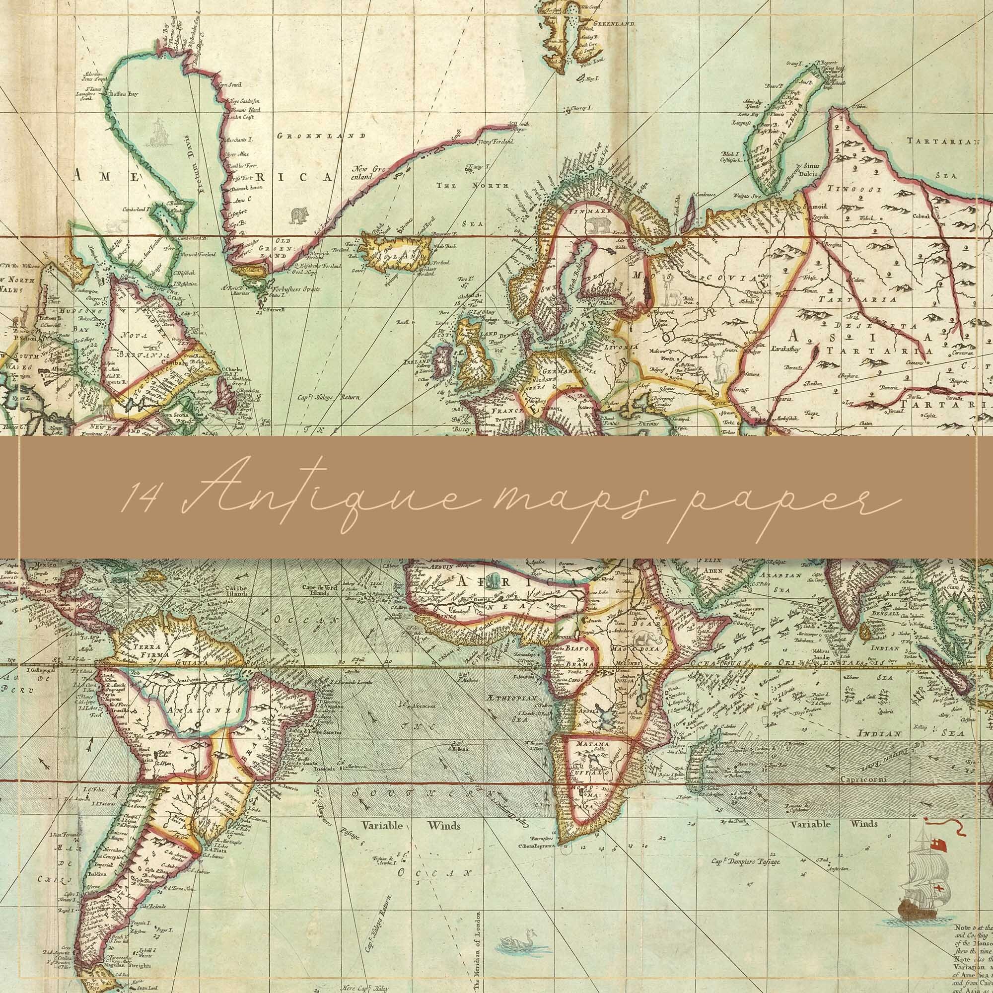 Antique Maps Digital Paper Vintage Maps Junk Journal Maps | Etsy Canada