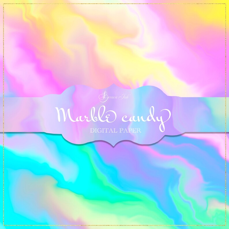 Marble Candy Digital Paper Marbling Pattern Colorful | Etsy