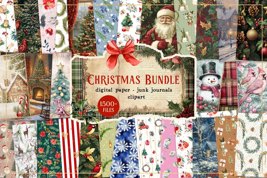 Christmas BUNDLE Digital Paper, Christmas Digital Paper, Christmas ...