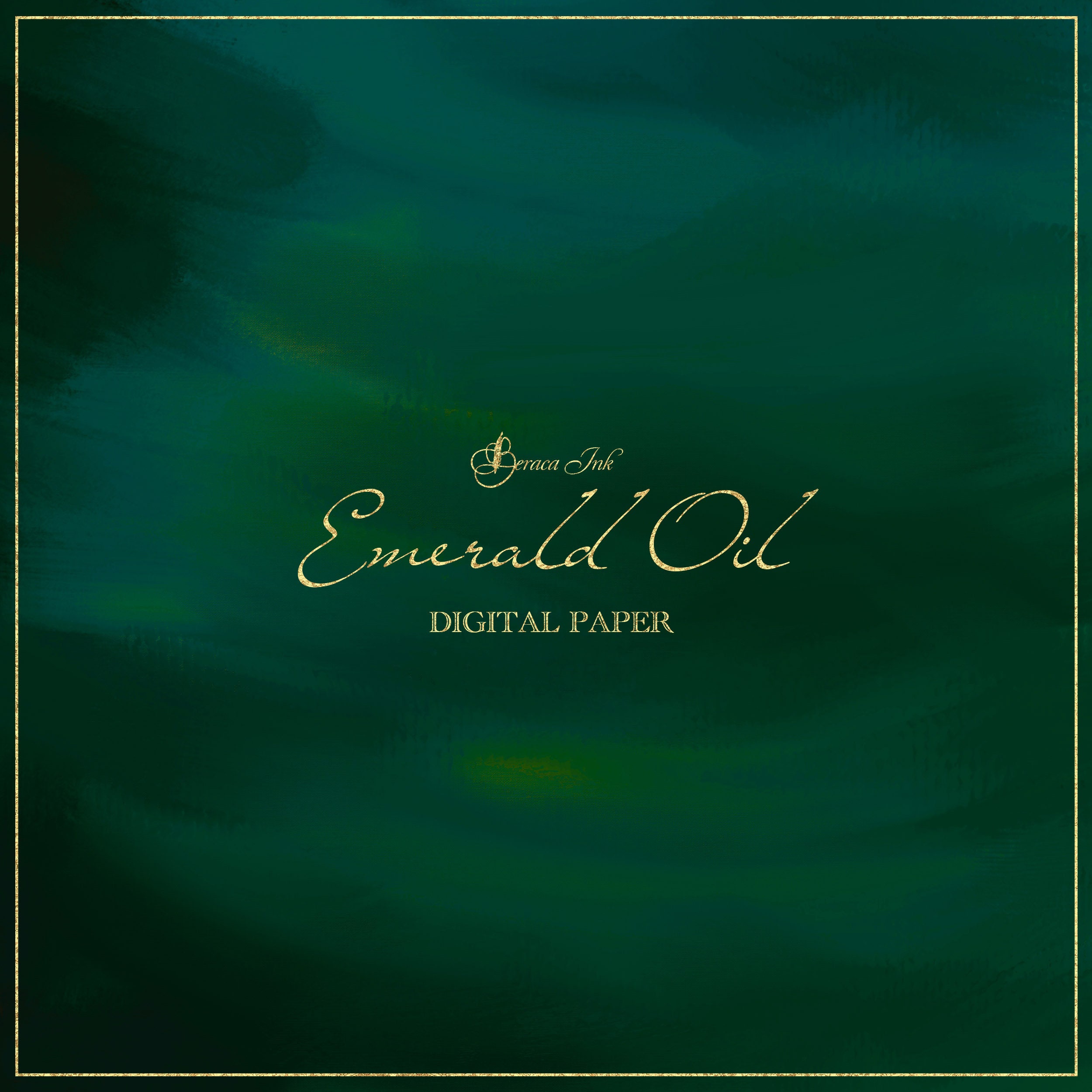 Emerald Oil Digital Paper Oil Paint Strokes Emerald | Etsy