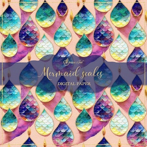 Mermaid Scales Digital Paper, Seamless Pattern, Pink Siren Background ...