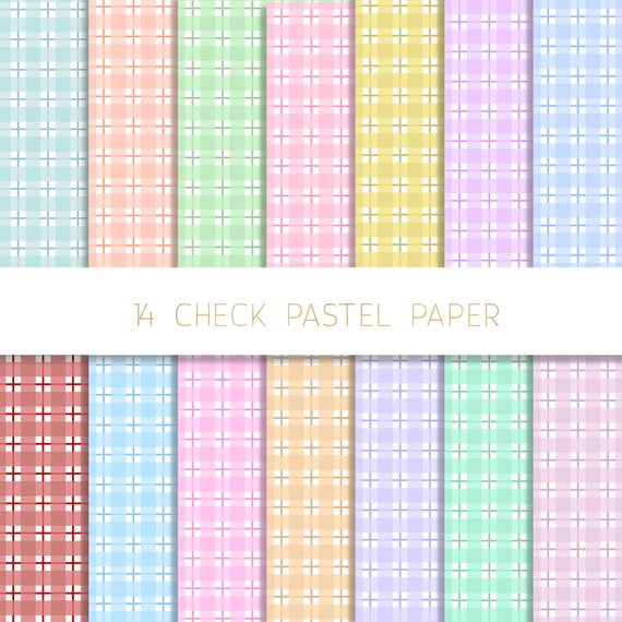 Pastel Check Digital Paper Gingham Pattern Pink Plaid - Etsy