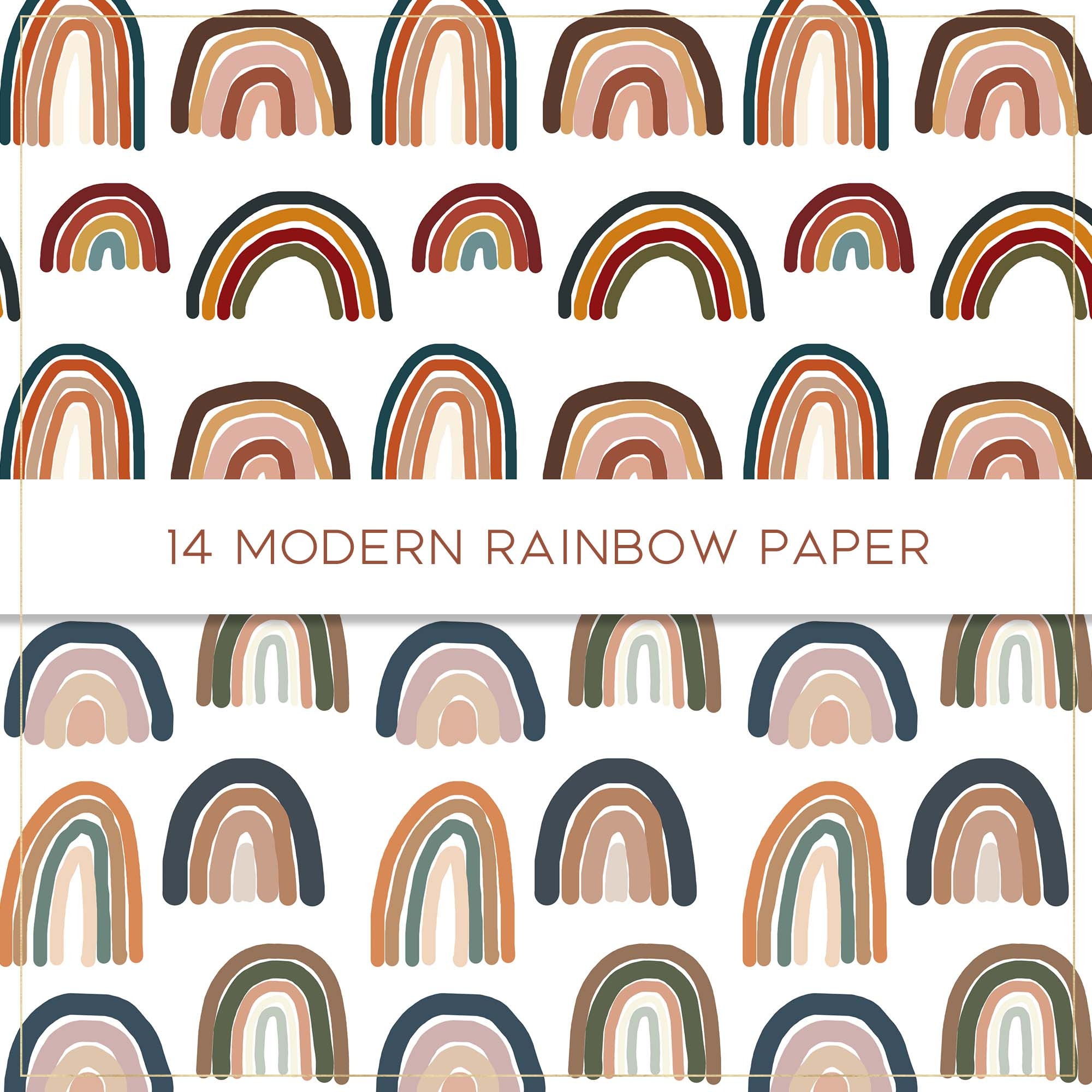 Modern rainbow digital paper rainbow seamless pattern | Etsy