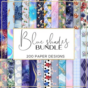 Color Shades Digital Paper BUNDLE, DIY Craft Paper, Rainbow Watercolor ...