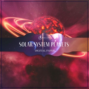 Solar System Planets Digital Paper, Galaxy Background, Space Backdrop ...