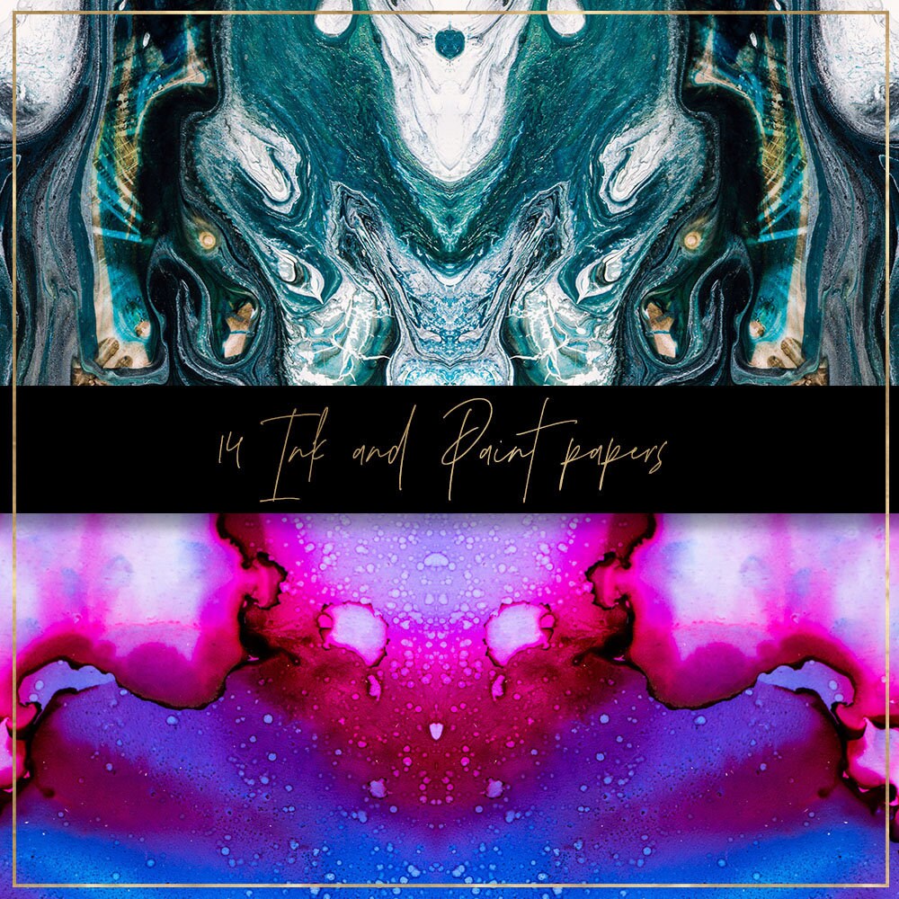 Ink and Paint Digital Paper, Watercolor Digital Paper, Liquid Paint ...