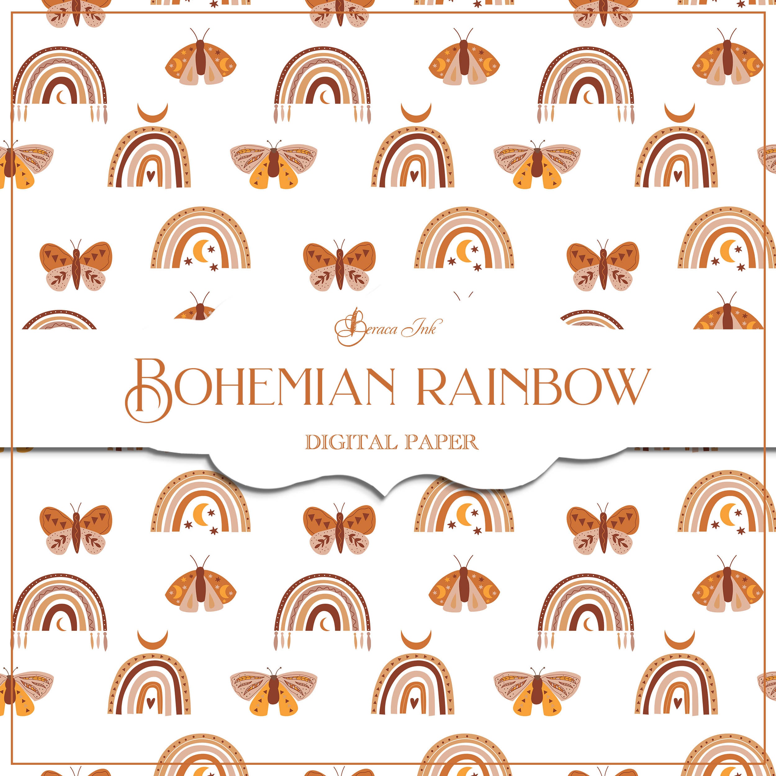Bohemian Rainbow Digital Paper Rainbow Seamless Pattern Boho - Etsy