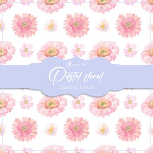 Pastel Floral Digital Paper, Seamless Pattern, Bohemian Flowers, Fabric ...