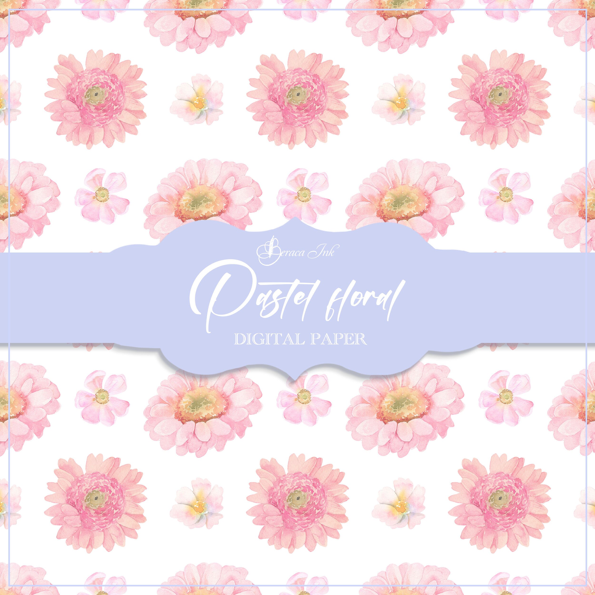 Pastel Floral Digital Paper Seamless Pattern Bohemian - Etsy