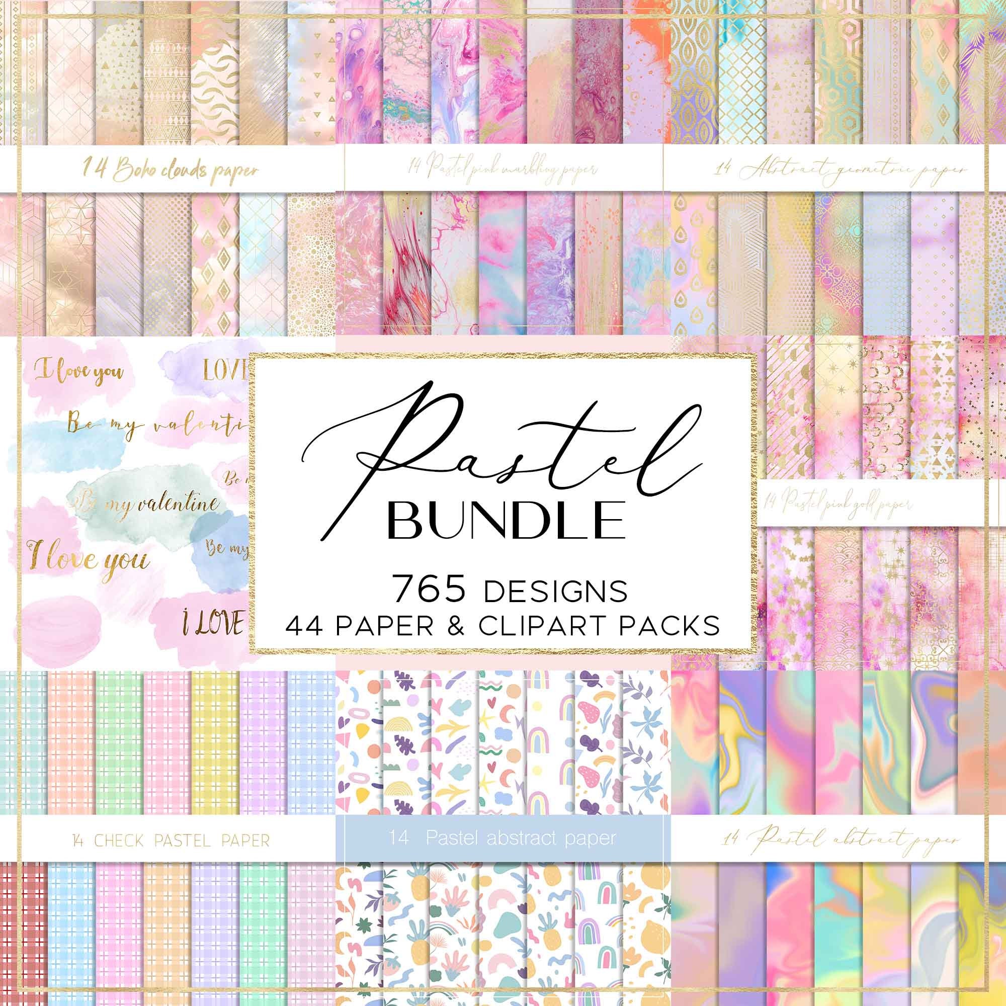 Pastel BUNDLE Digital Paper Pastel Flowers Pastel Paper - Etsy