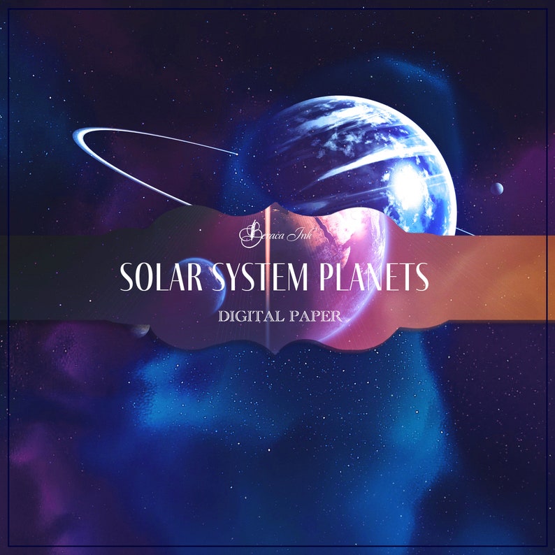 Solar System Planets Digital Paper Galaxy Background Space - Etsy