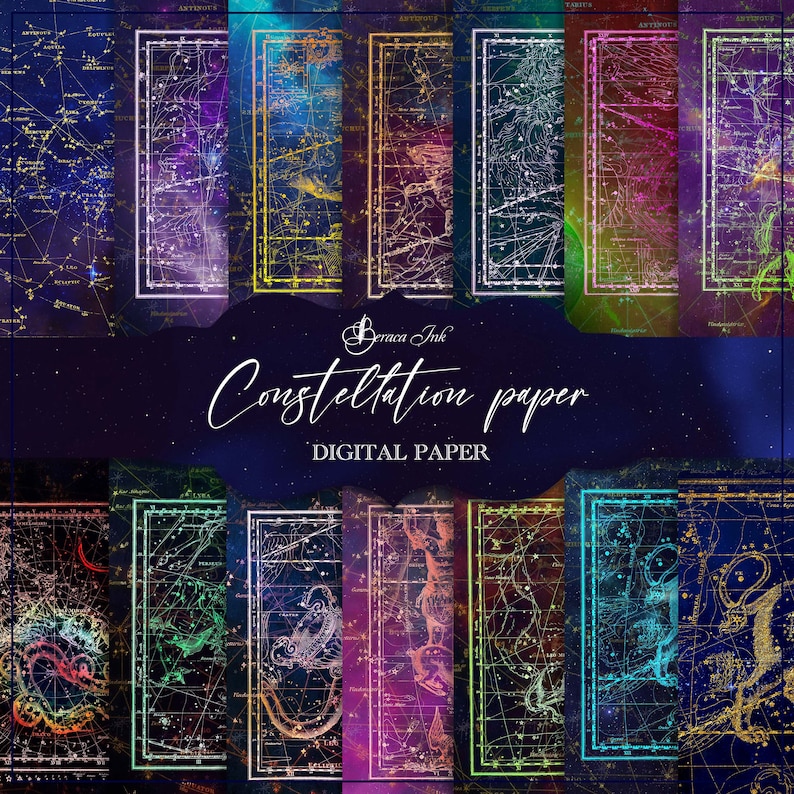 Constellation Digital Paper Galaxy Backdrop Star Map Paper - Etsy