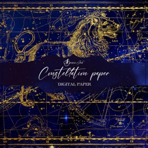 Constellation Digital Paper, Galaxy Backdrop, Star Map Paper, Outer ...