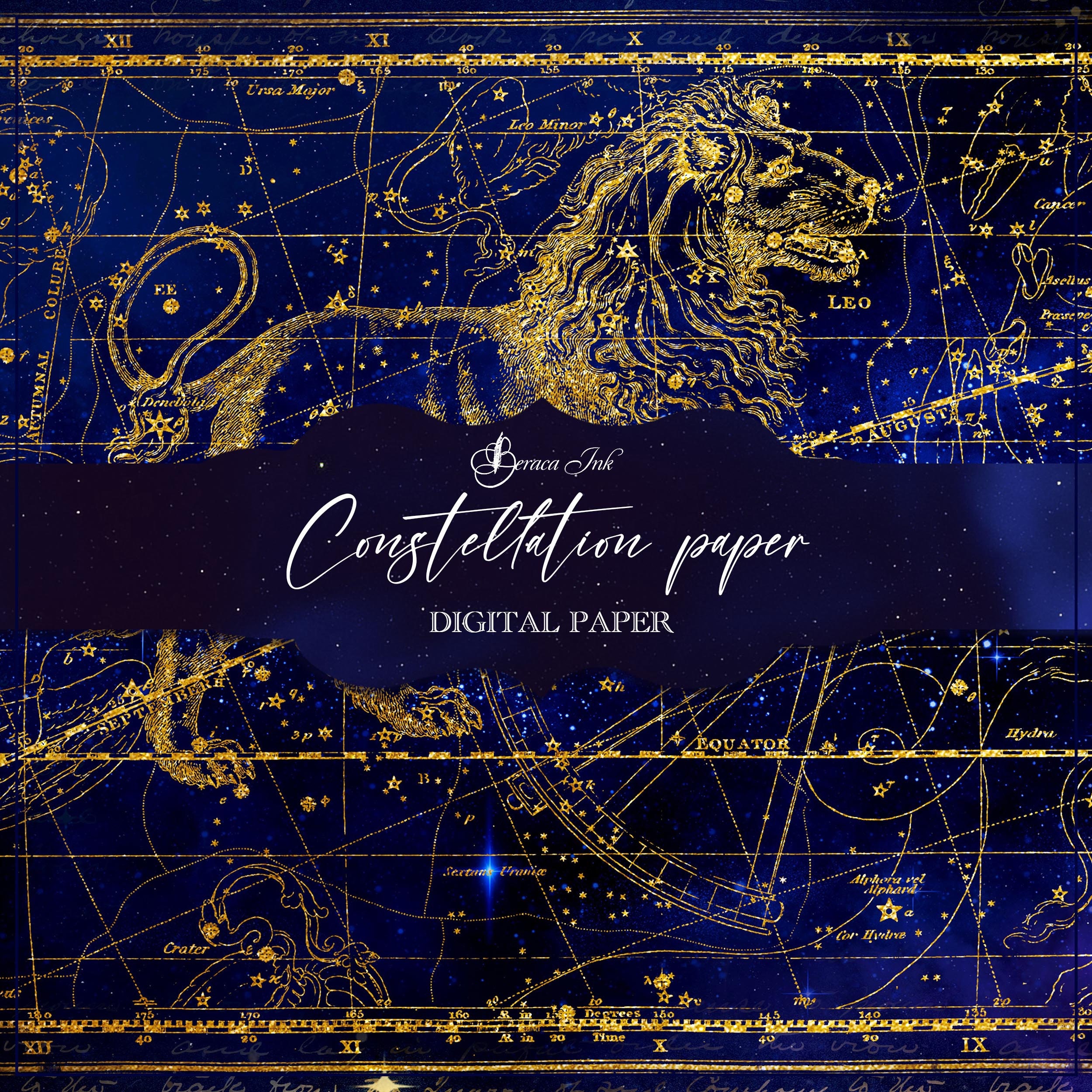 Constellation Digital Paper Galaxy Backdrop Star Map Paper | Etsy