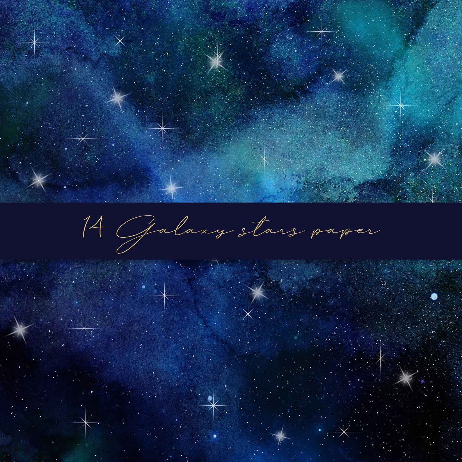Galaxy Stars Digital Paper, Space Background, Watercolor Galaxy, Cosmic ...