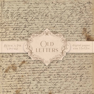 Old Letters Digital Paper, Antique Documents, Ephemera Paper, Vintage ...