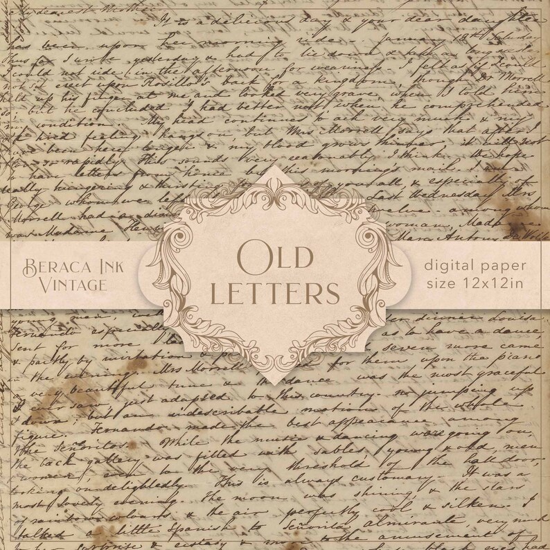 Old Letters Digital Paper Antique Documents Ephemera Paper - Etsy