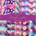 Purple Winter Digital Paper, Seamless Pattern, Pink Snowflakes, Winter ...
