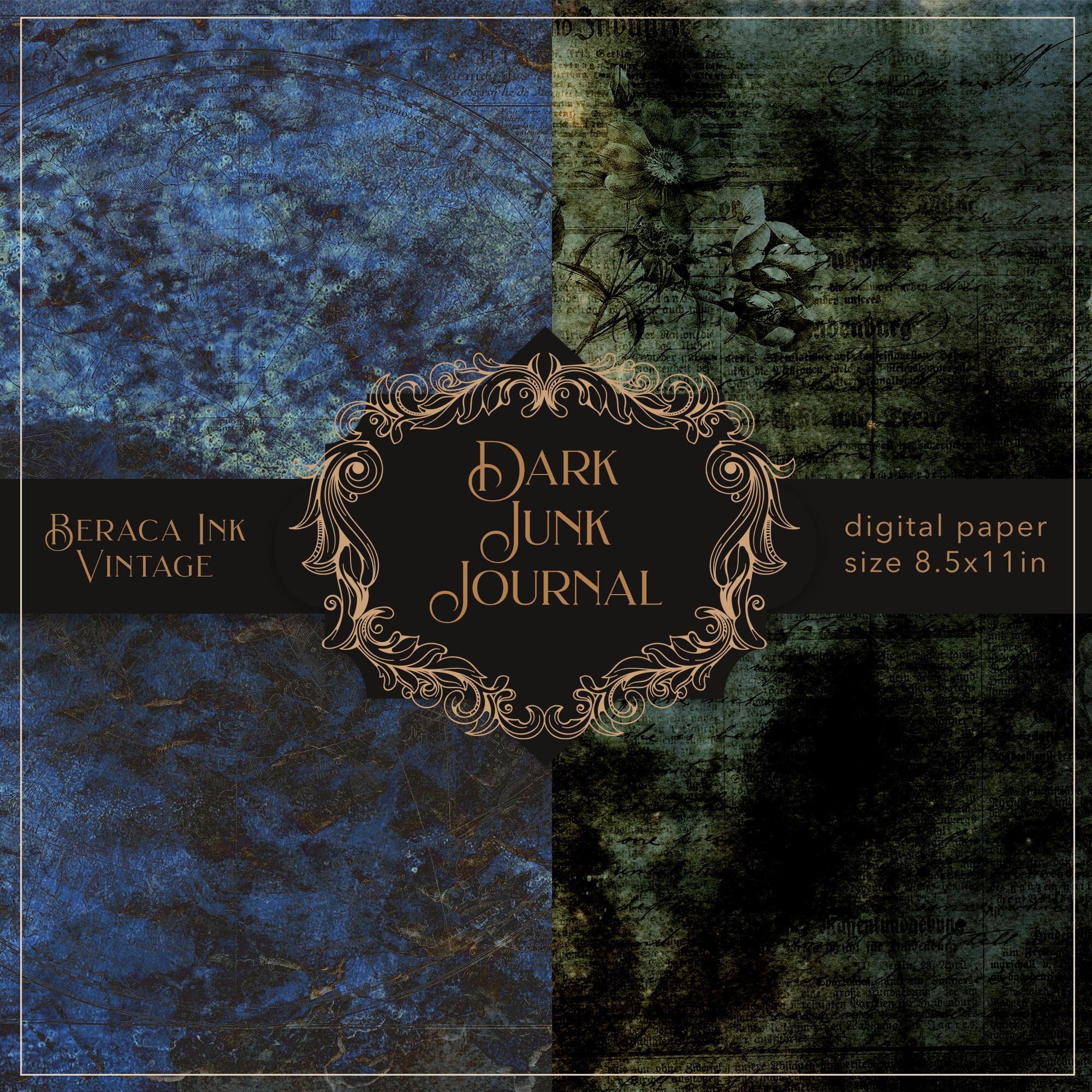 Dark Junk Journal Digital Paper LETTER SIZE Vintage - Etsy