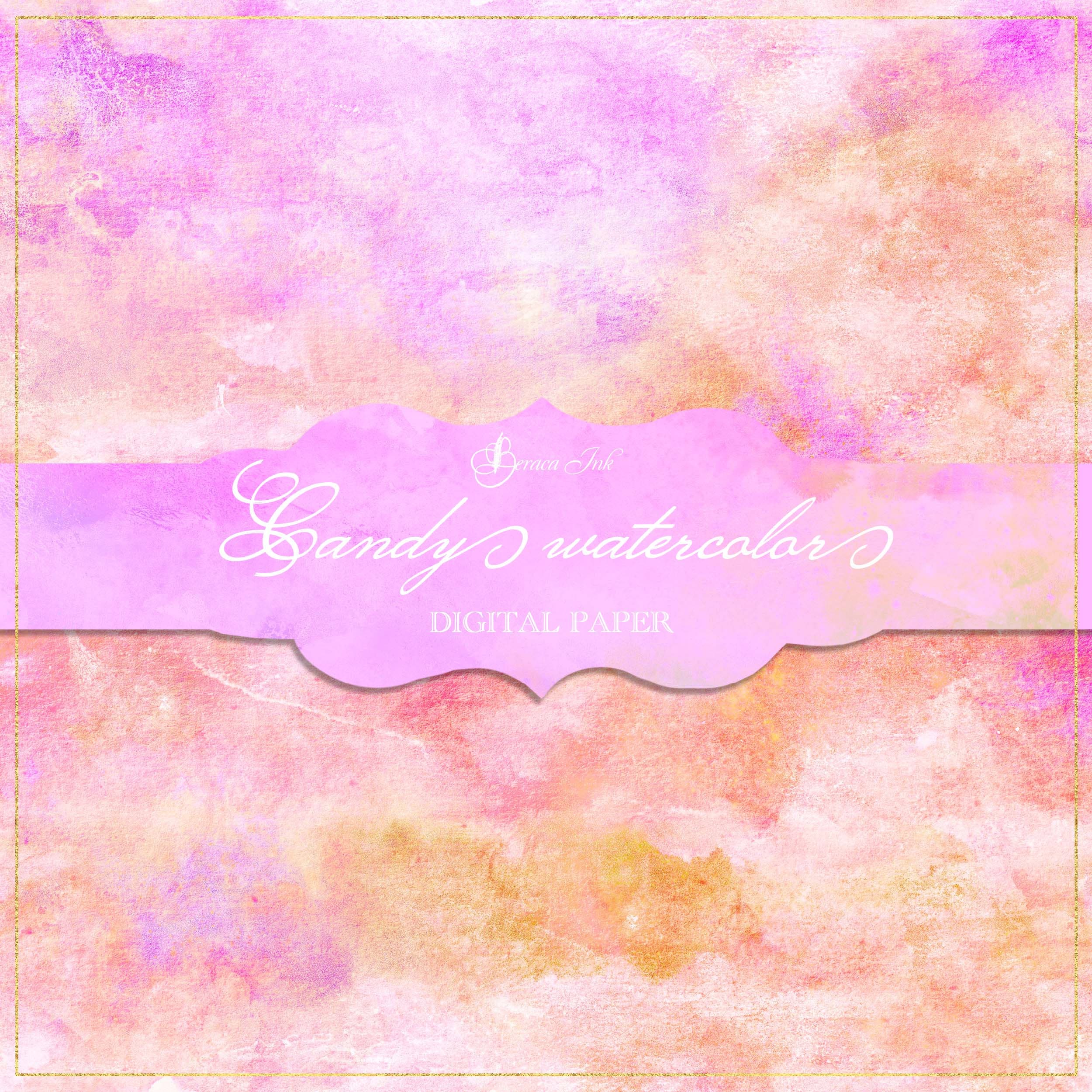 Candy Watercolor Digital Paper Rainbow Colors Watercolor - Etsy