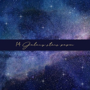 Galaxy Stars Digital Paper, Space Background, Watercolor Galaxy, Cosmic ...