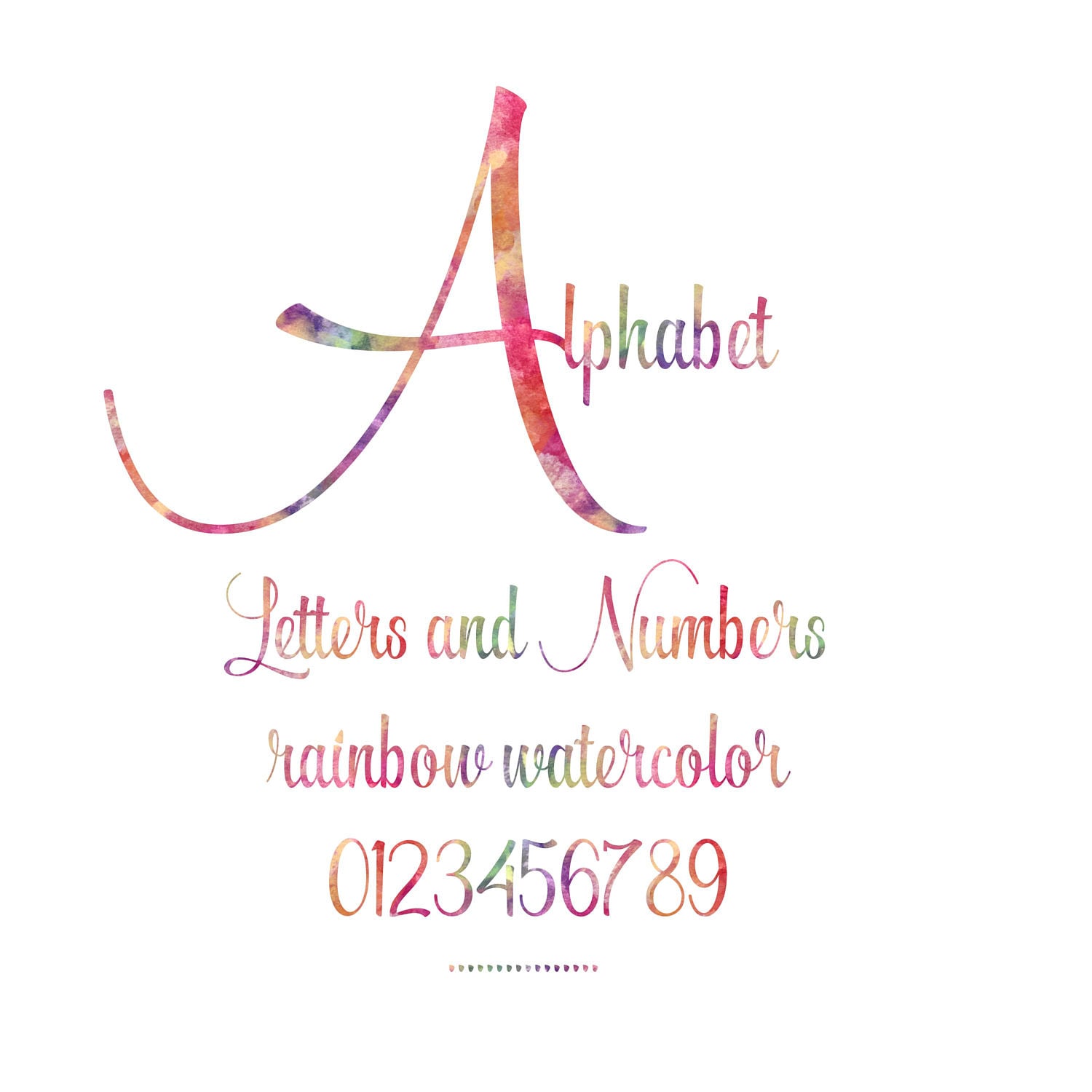 Rainbow Pink Watercolor Alphabet Rainbow Watercolor Alphabet | Etsy