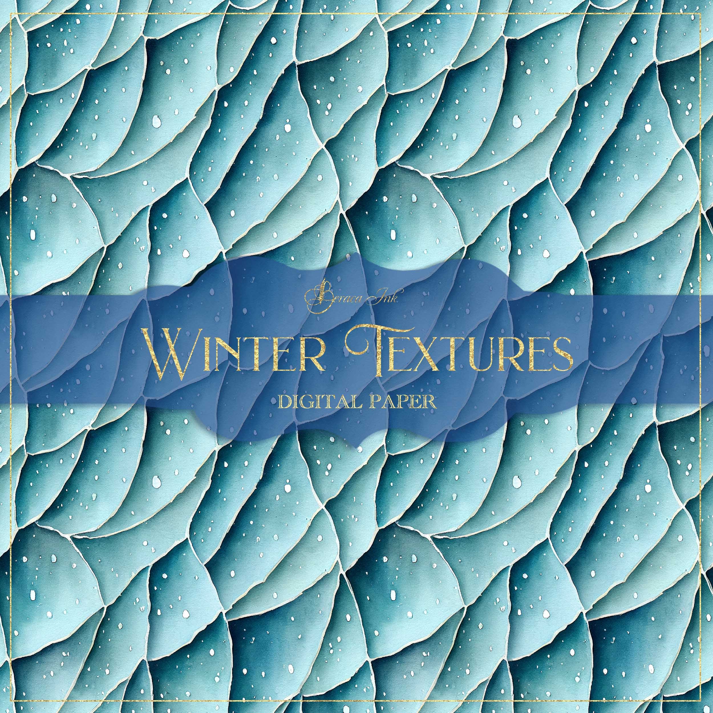Winter Texture Digital Paper Seamless Pattern Blue - Etsy