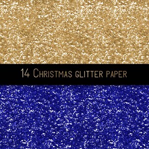 Christmas Glitter Digital Paper, Chunky Glitter Paper, Christmas ...