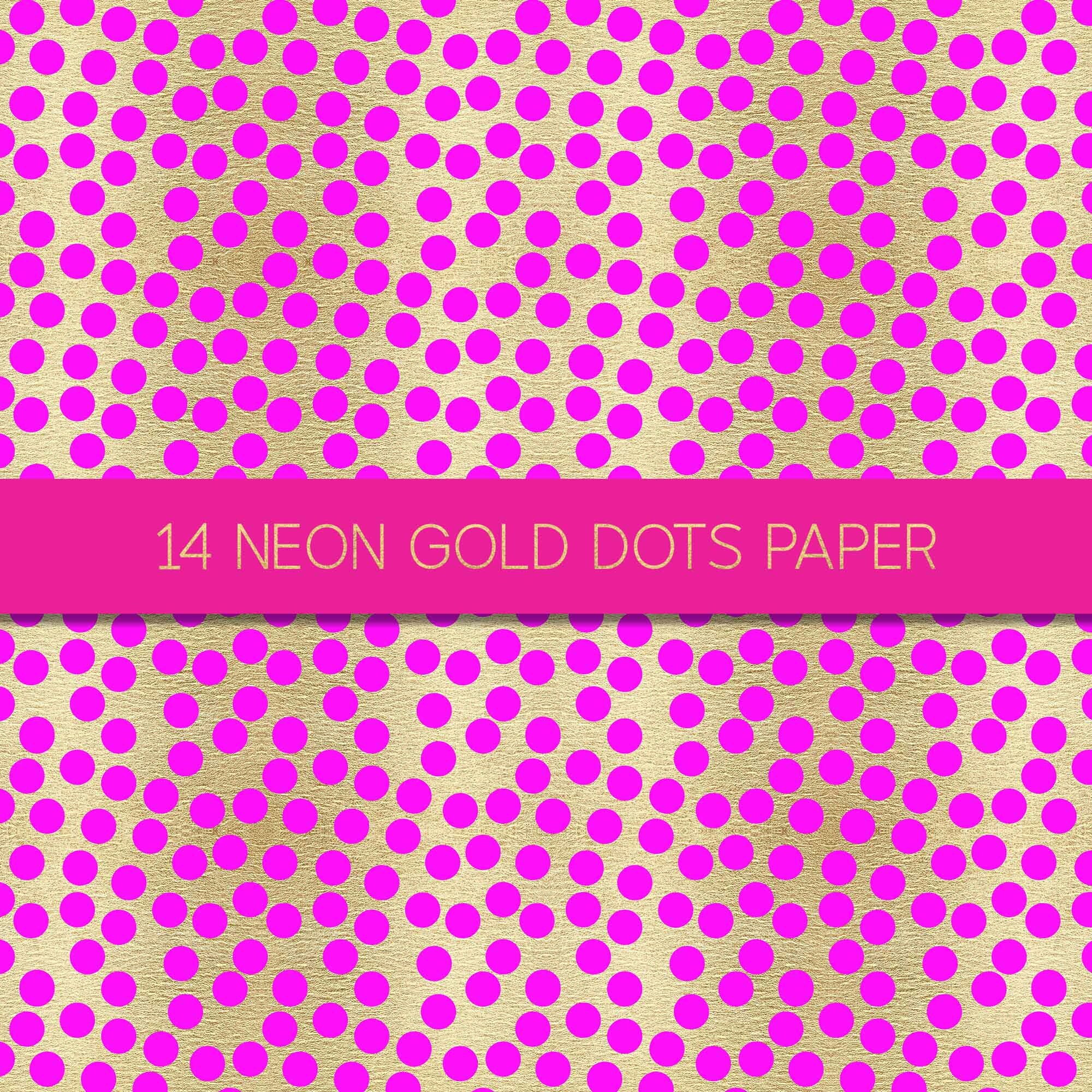 Neon Gold Dots Digital Paper Seamless Paper Gold Polka Dots - Etsy
