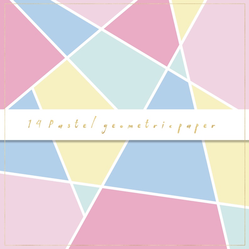 Pastel Geometric Digital Paper, Pink Pastel Paper, Geometric Pattern ...