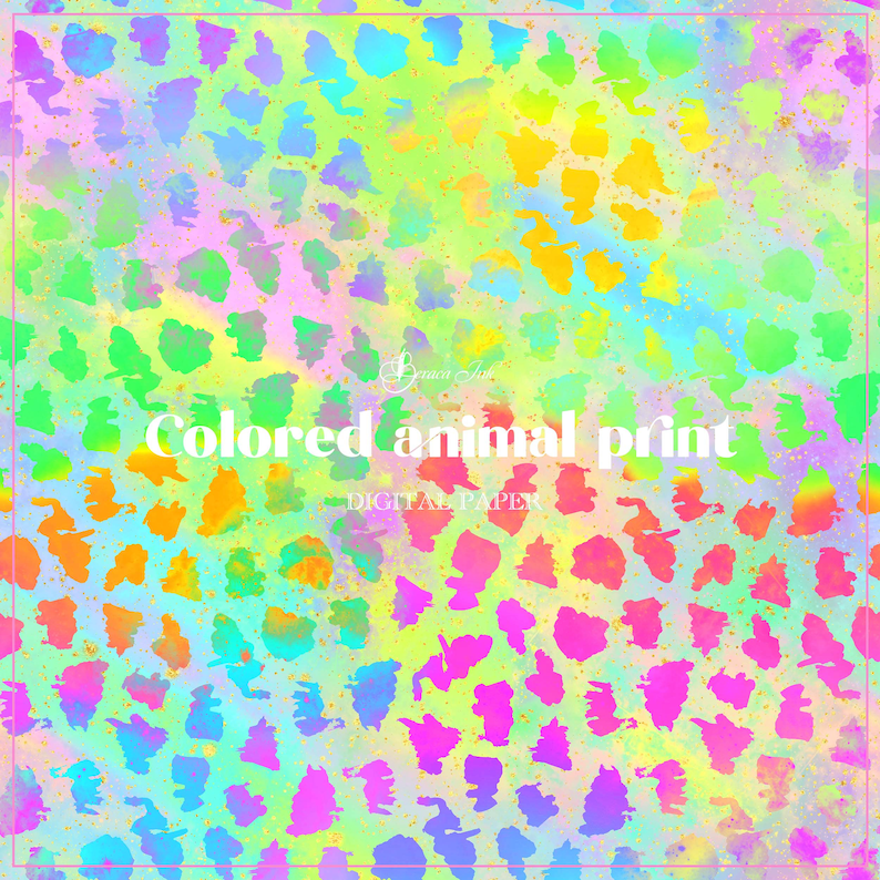 Colored Animal Print Digital Paper Seamless Pattern Tiger - Etsy