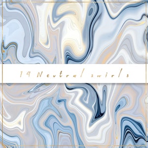 Neutral Swirls Digital Paper, Neutral Marble Paper, Abstract Pattern ...